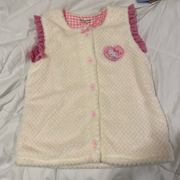 Sanrio | Jackets & Coats | Hello Kitty Fuzzy Sweater Vest | Poshmark